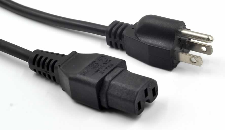 Japan Power Cords, JIS C 8303 Plug to IEC 60320 C15 Connector, Type B, 3 poles Plug, PSE ...